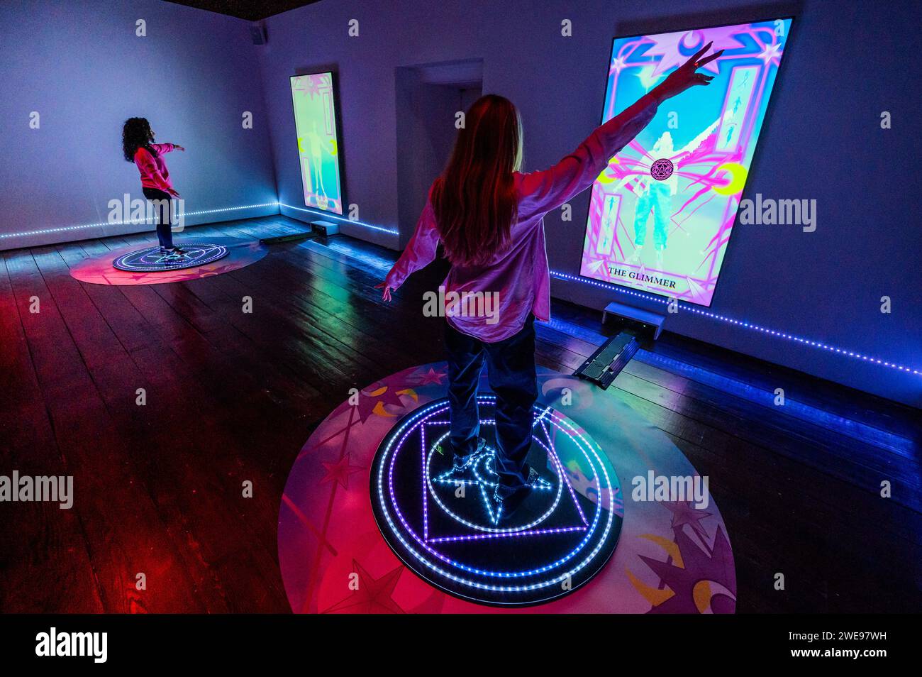 London, UK. 24th Jan, 2024. Glimmer, 2023, an interactive installation ...