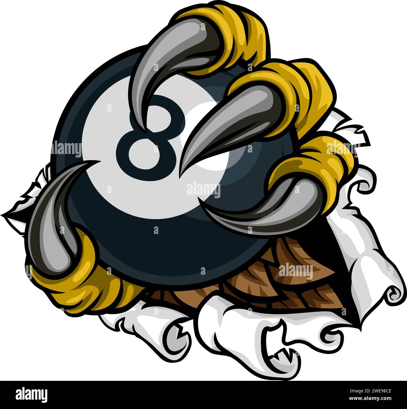 Pool Billiards Ball Monster Hand Claws Talons Stock Vector Image & Art ...