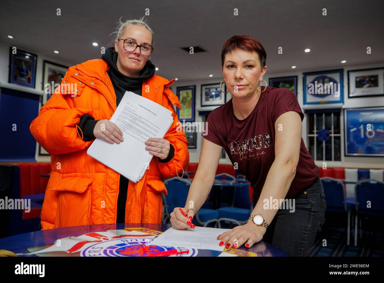 Community worker and activist Jamie Lee Mogey (left) at Carrickfergus ...