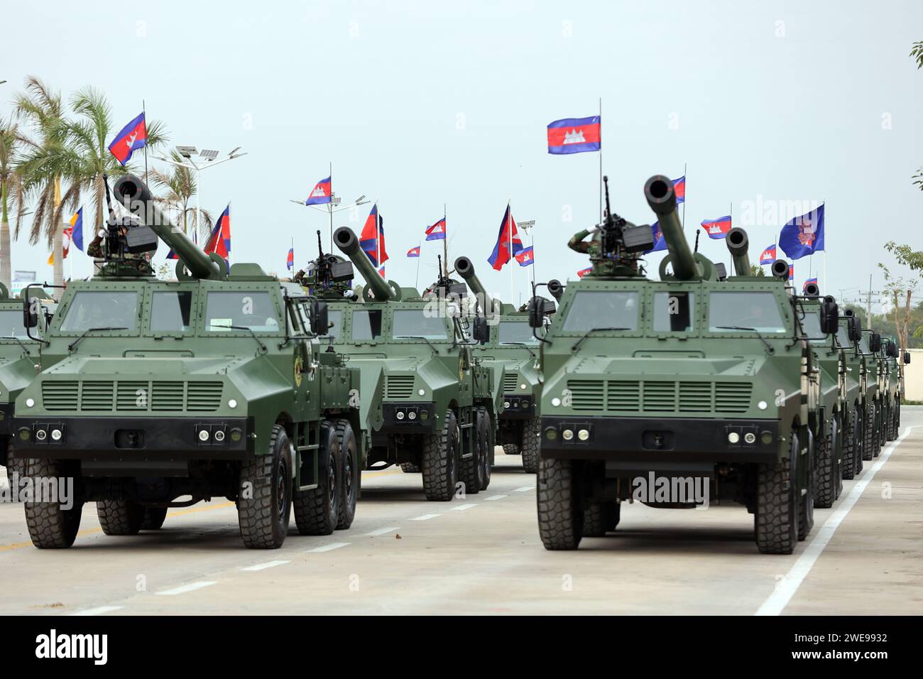 Phnom Penh, Cambodia. 24th Jan, 2024. Military vehicles parade in ...