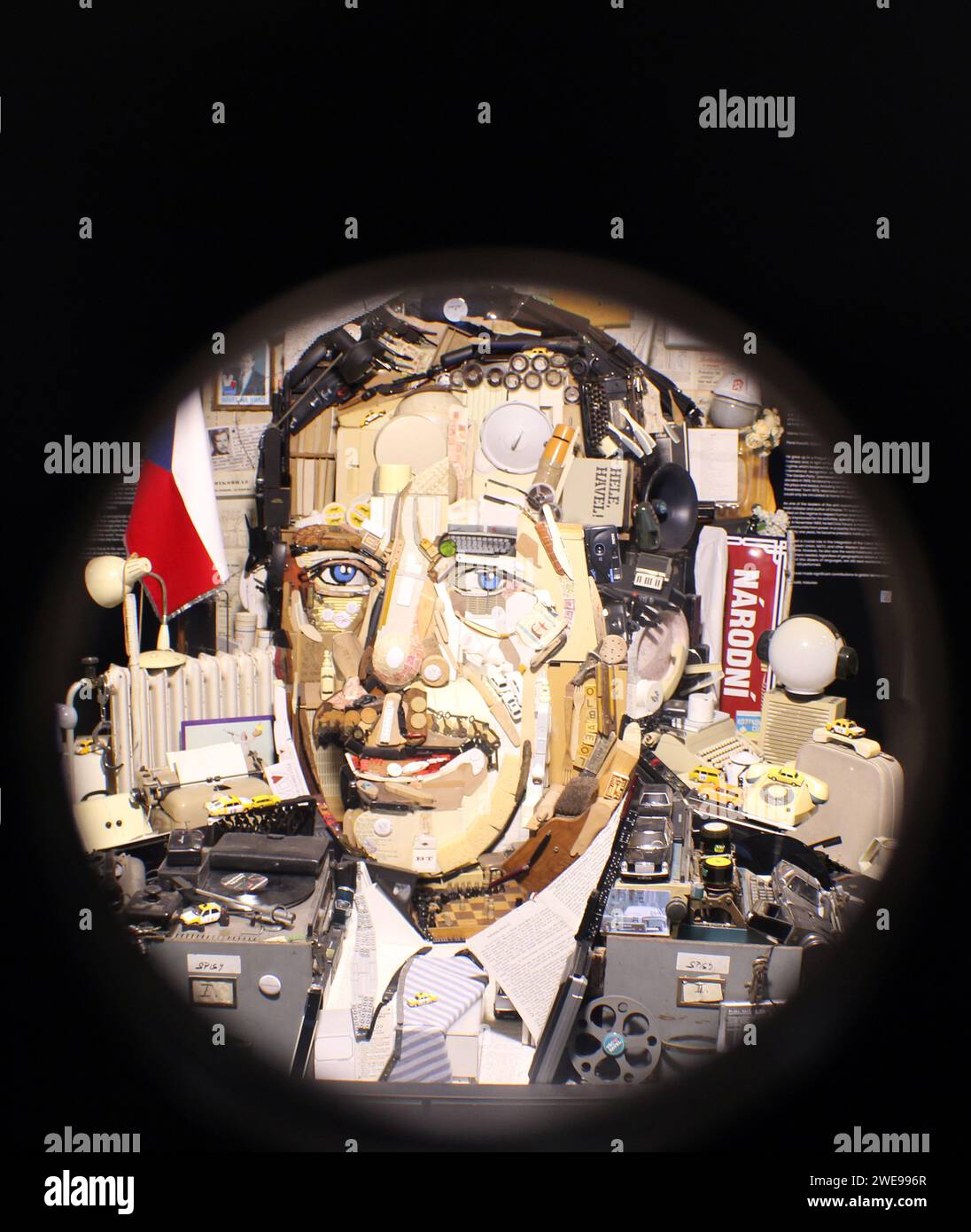 3D portrait composed of thousands of objects telling the life story of ...