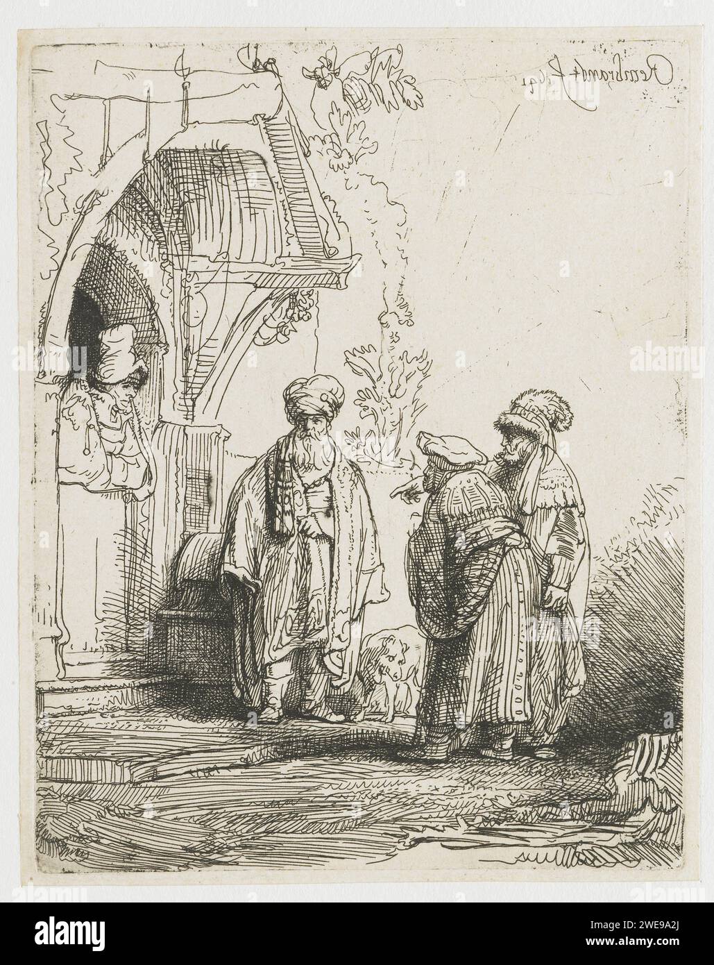 Three Oriental Figures (Jacob and Laban?), Rembrandt van Rijn, 1641 ...