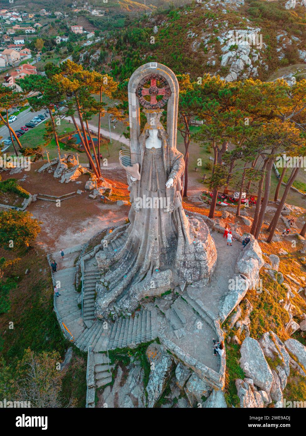 aerial photography, waves beating in the sea of Galicia, rough ocean ...