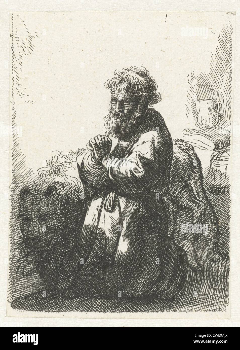 St Jerome Kneeling in Prayer, Looking Down, Willem van der Vliet, After ...