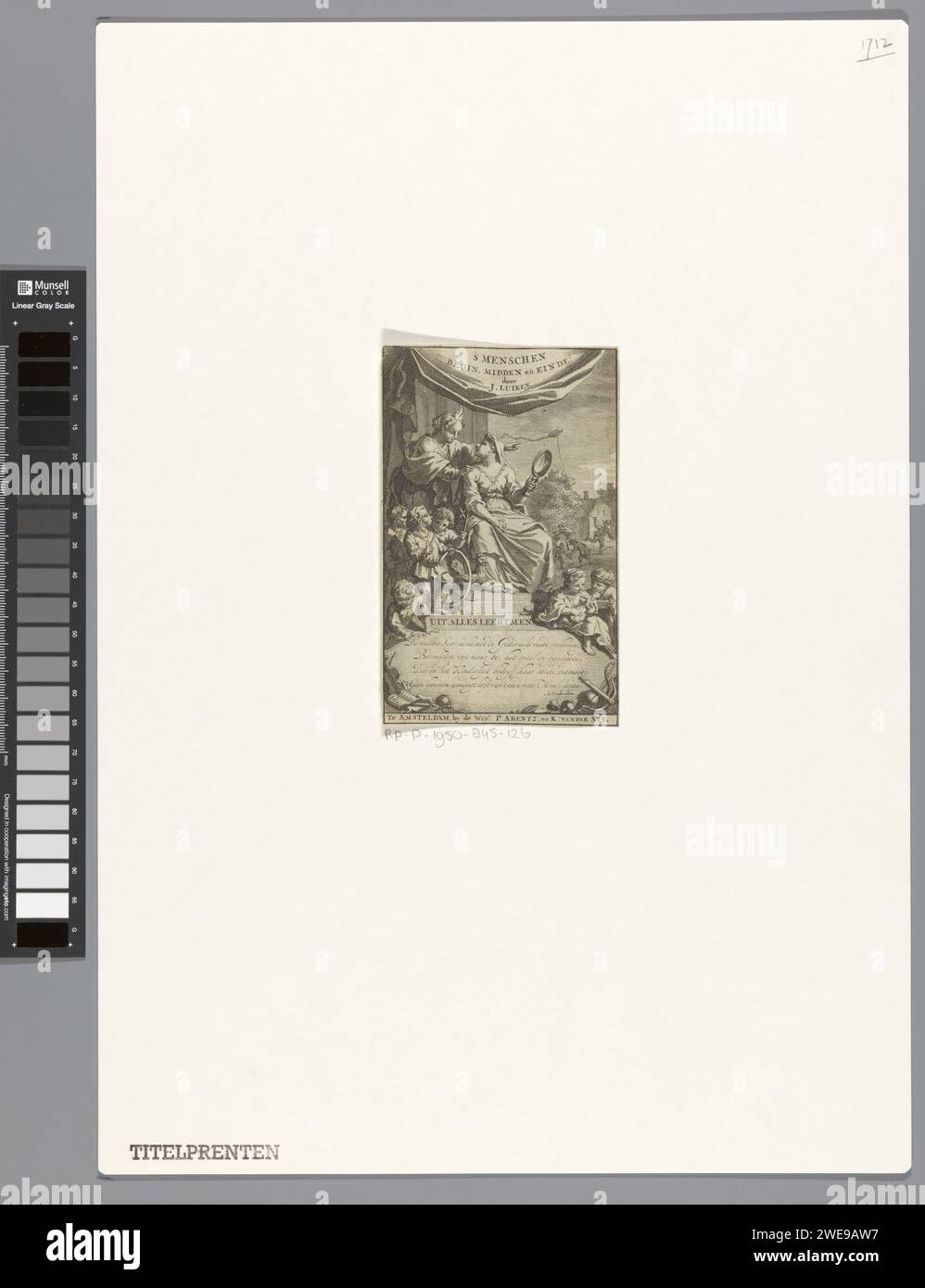 Woman is pointed to playing children, Pieter Sluyter, 1712 print A ...