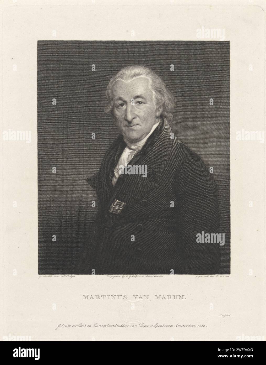 Portrait of Martinus van Marum, Willem van Senus, after Charles Howard ...