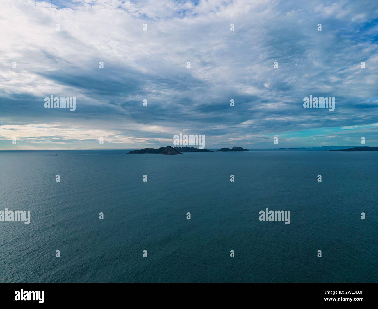 aerial photography, waves beating in the sea of Galicia, rough ocean ...