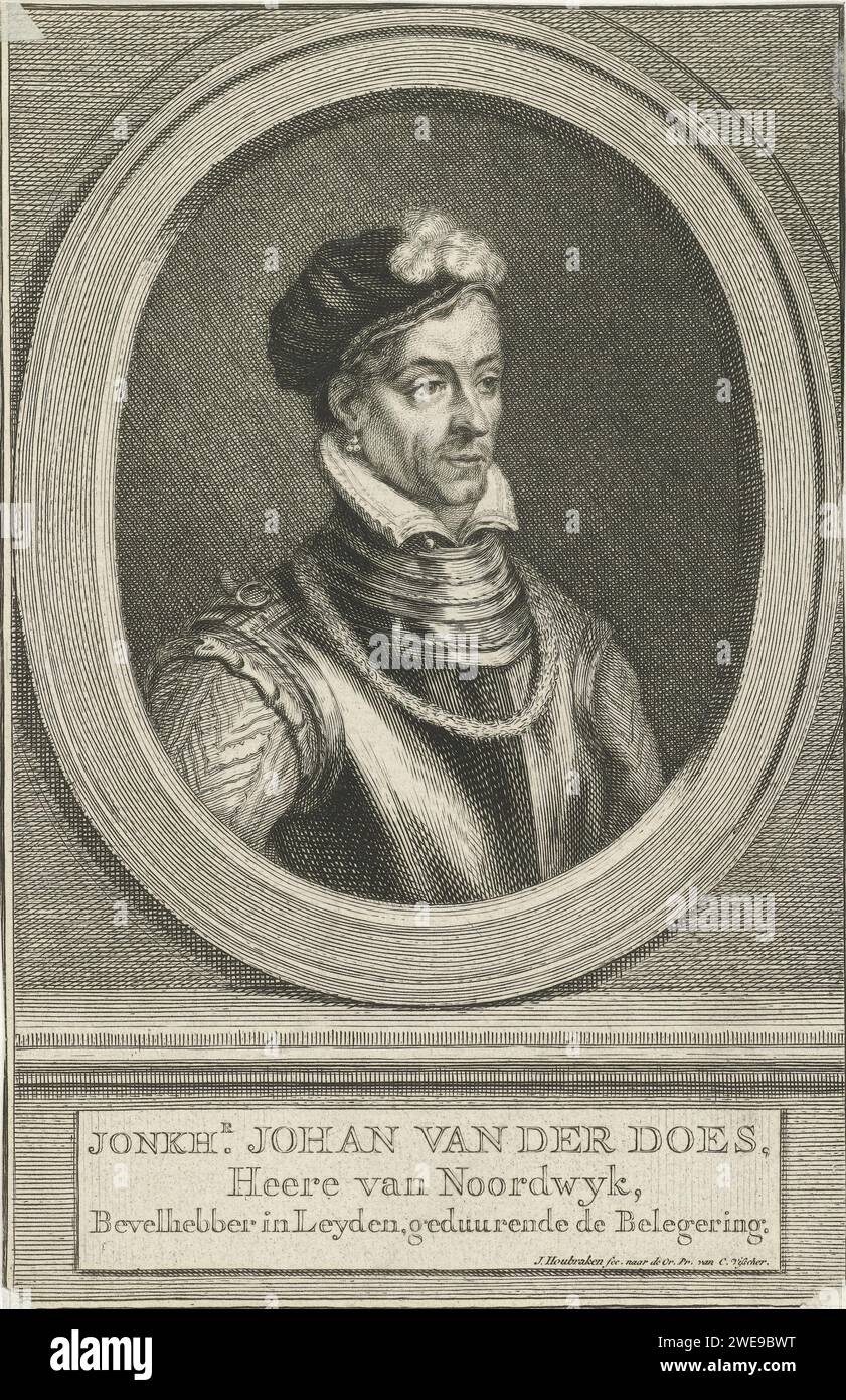 Portrait of Johan van der Does, Jacob Houbraken, After Cornelis ...