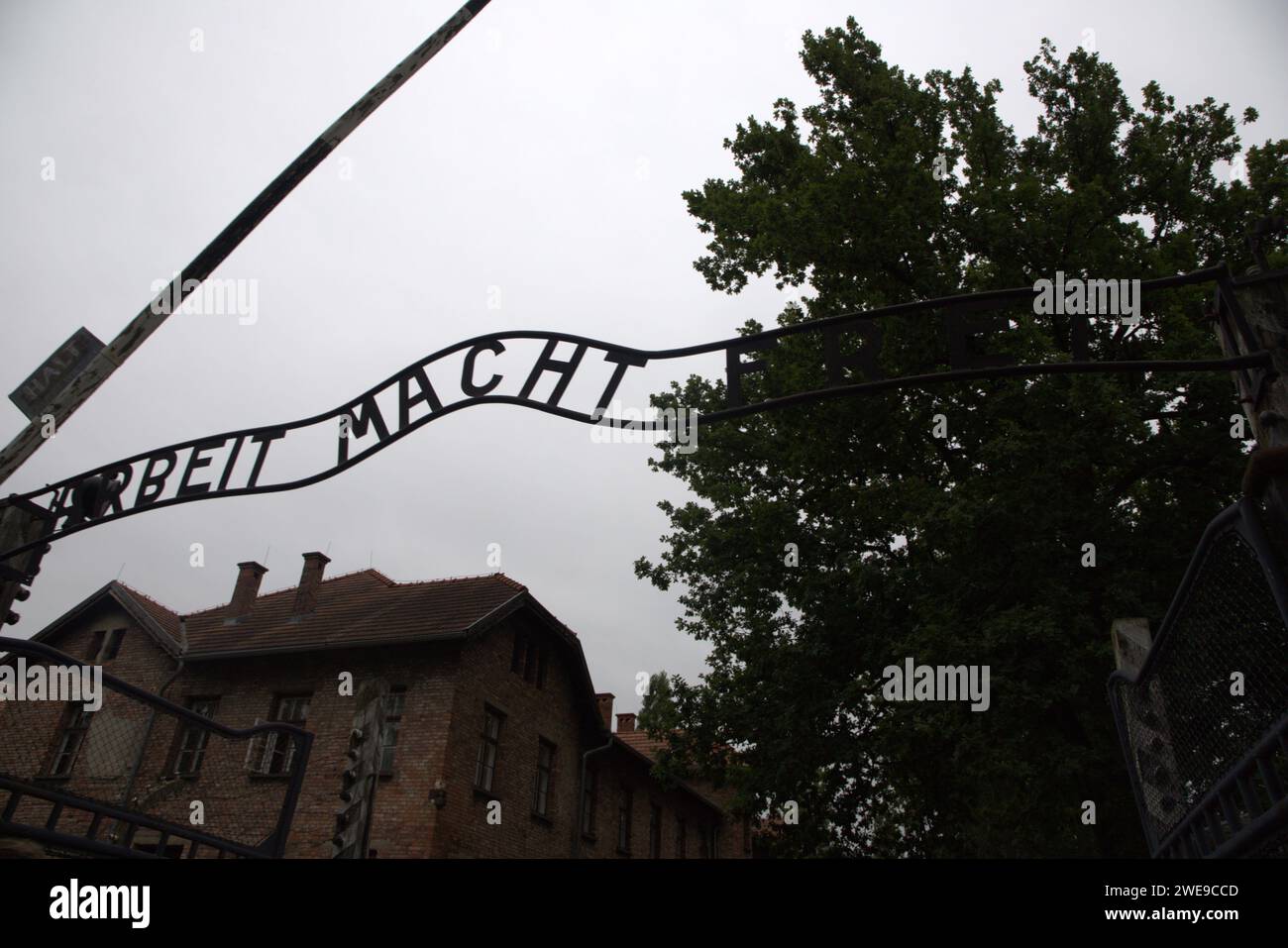 Auschwitz gate hi-res stock photography and images - Alamy
