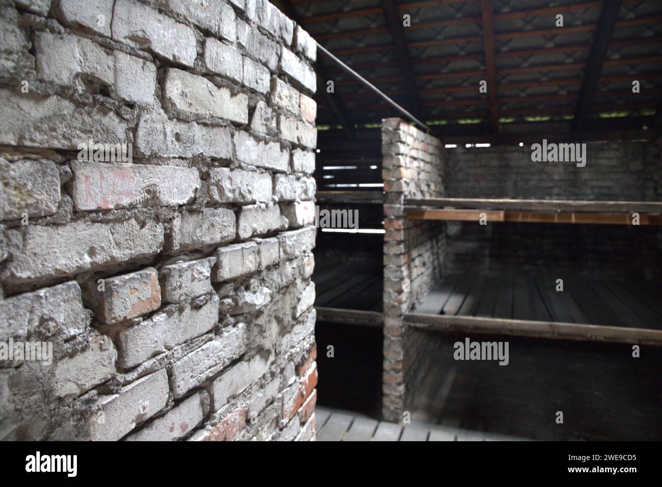 Living quarters at Birkenau concentration camp in Poland Stock Photo ...