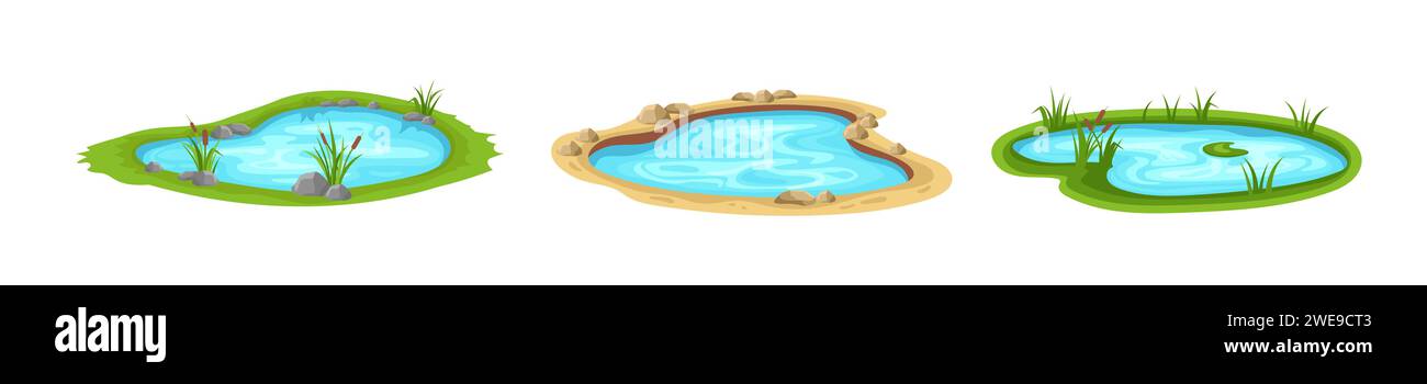 Blue pond and lake template Stock Vector Image & Art - Alamy