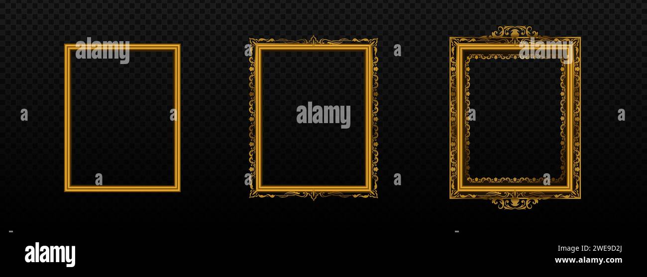 Gold rectangular frame hi-res stock photography and images - Alamy