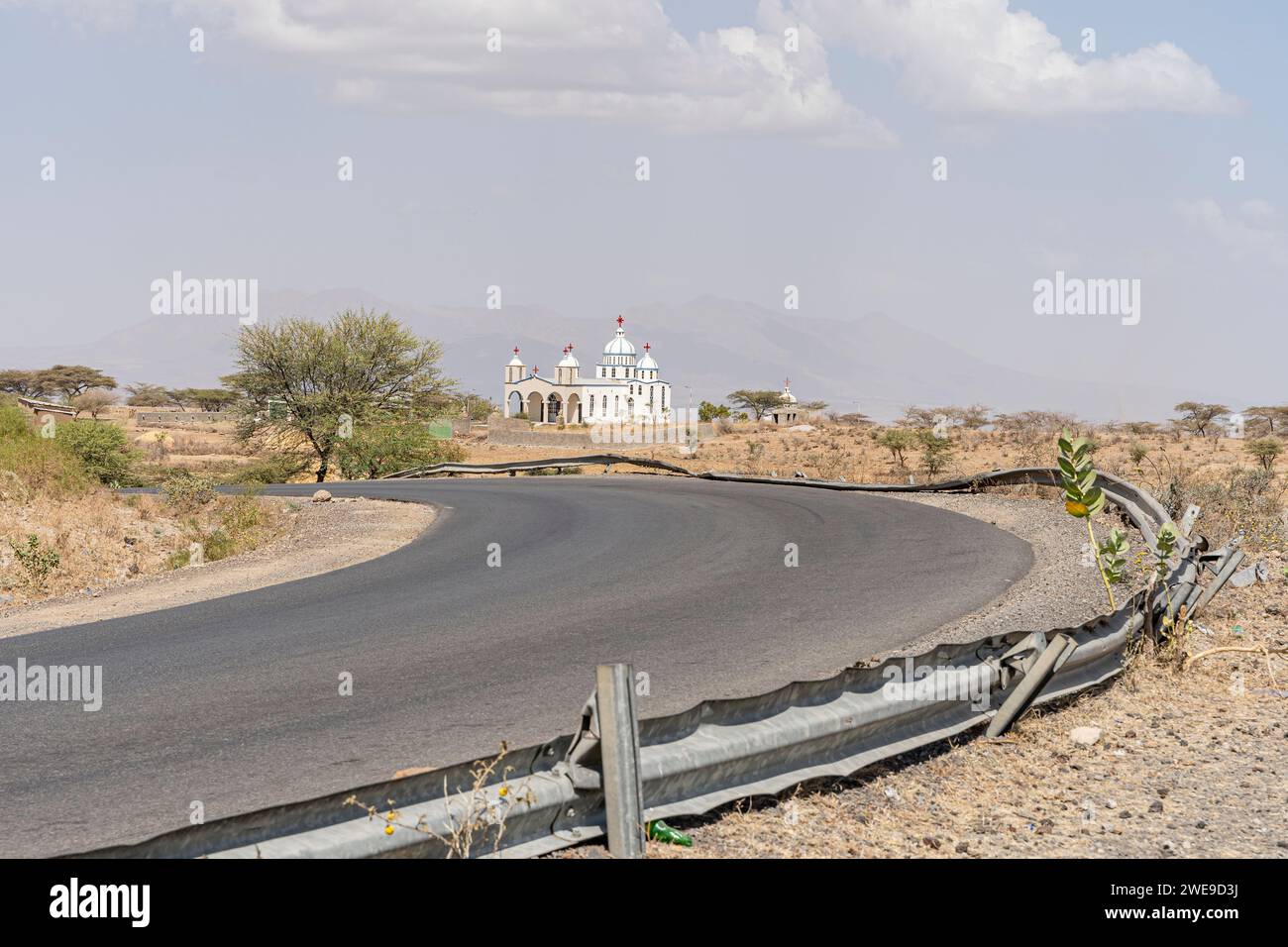 Street scene at the town of Debark on the edge of the Simien Mountain ...