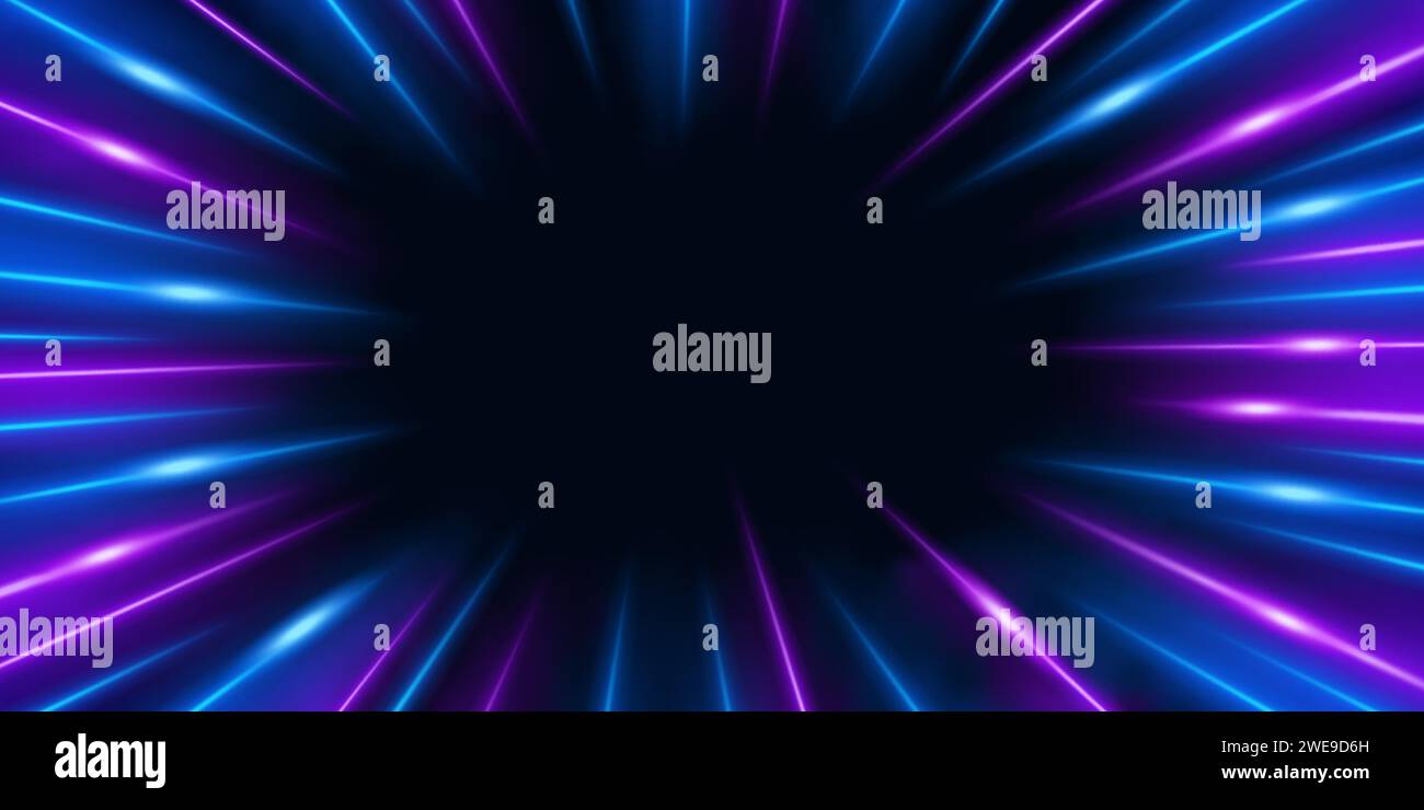Burst blur speed motion neon background. Splash hyper space speed light ...