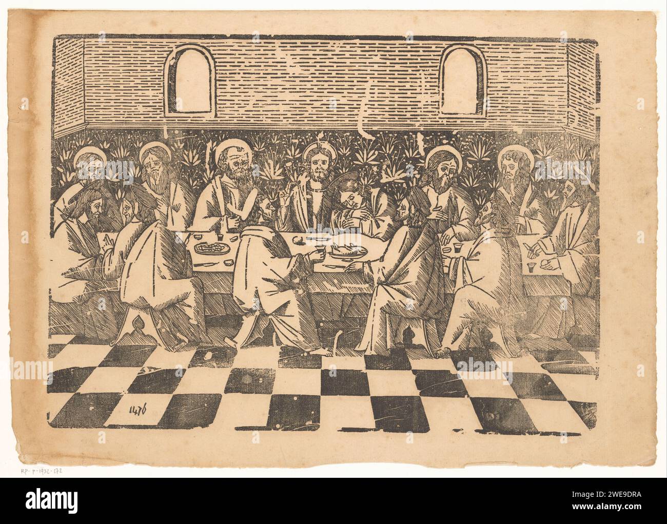 Last Supper, Anonymous, 1500 - 1549 print Christ with his students at ...
