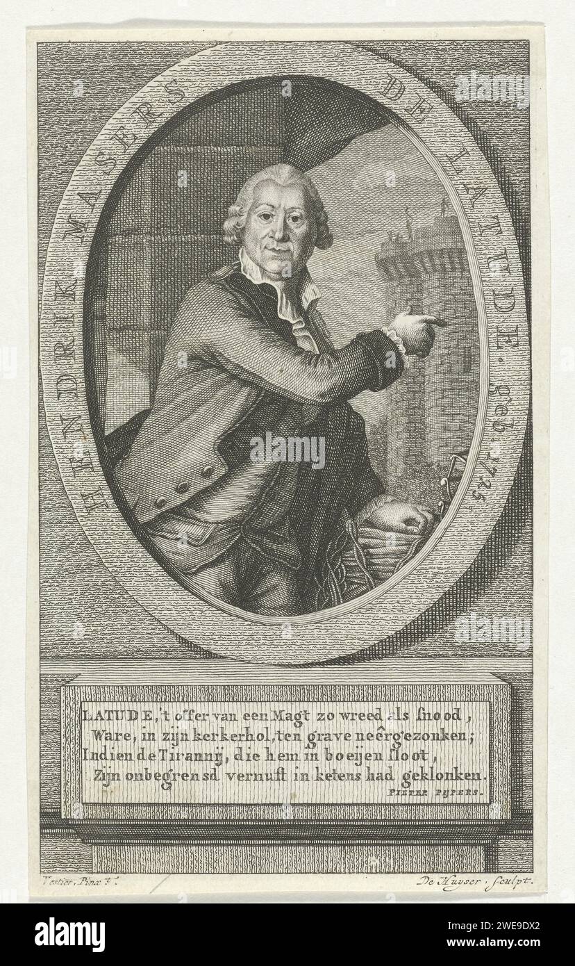 Portrait of Jean Henri Latude, Carel Jacob de Huyser, After Vestier ...