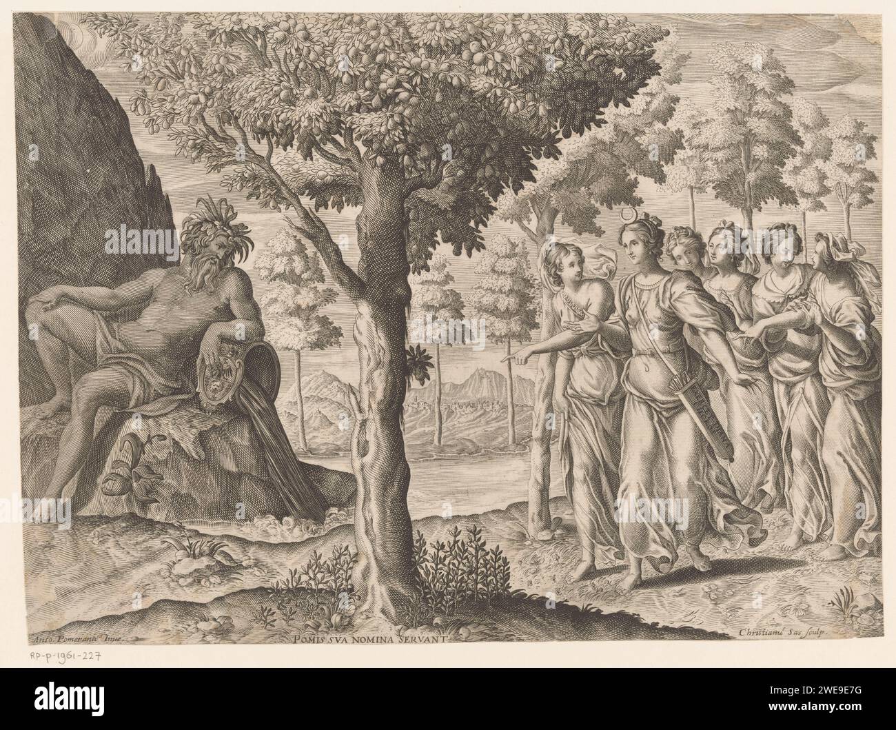 Diana with her nymphs, Christian Sas, After Antonio Circignani, 1658 ...