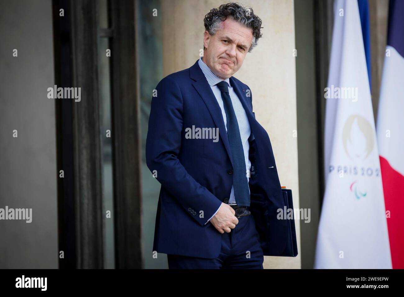 © Thomas Padilla/MAXPPP - 24/01/2024 ; Paris, France ; SORTIE DU PREMIER CONSEIL DES MINISTRES ...