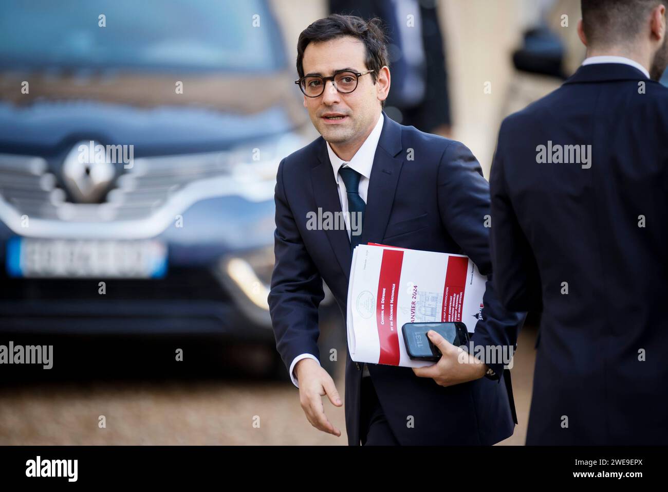 © Thomas Padilla/MAXPPP - 24/01/2024 ; Paris, France ; SORTIE DU PREMIER CONSEIL DES MINISTRES ...