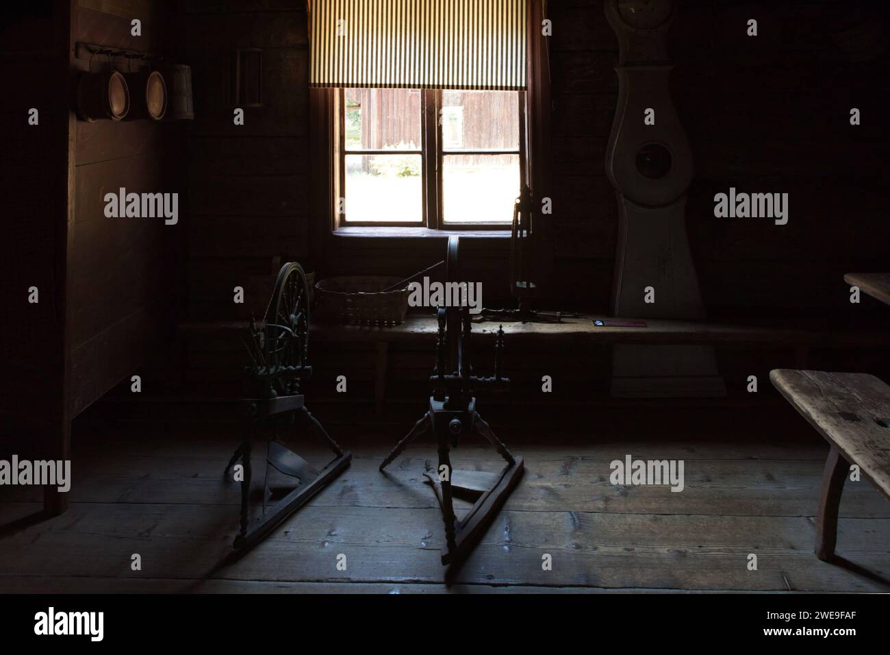 Spinning with distaff and spindle hi-res stock photography and images ...