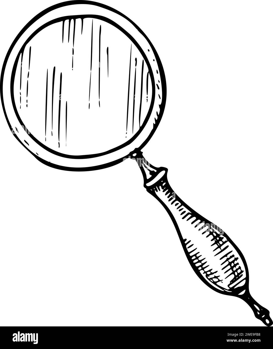 Magnifying Glass Black And White Detective With Magnifying Glass