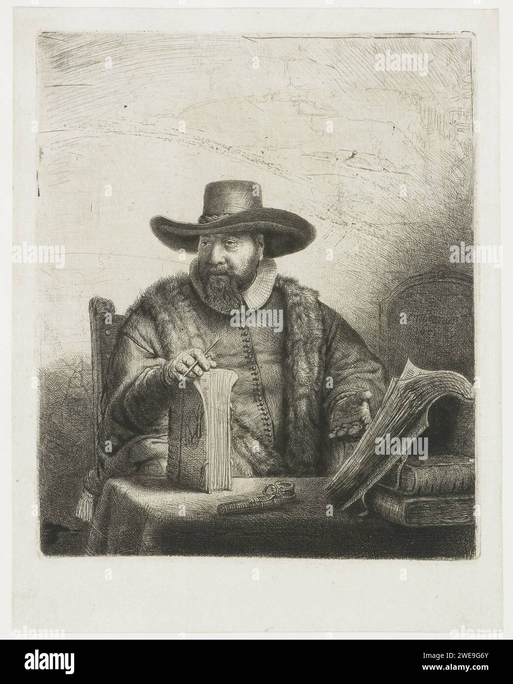Cornelis Claesz. Anslo, Preacher, Rembrandt van Rijn, 1641 print ...