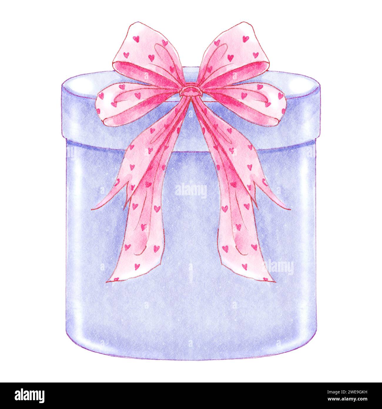 Gift box . Valentines day object . Watercolor painting elements ...