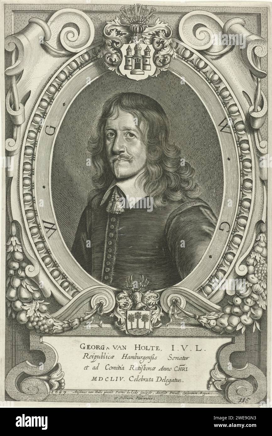 Portrait of Georg van Holte, Pieter de Jews (II), After Anselm of them ...