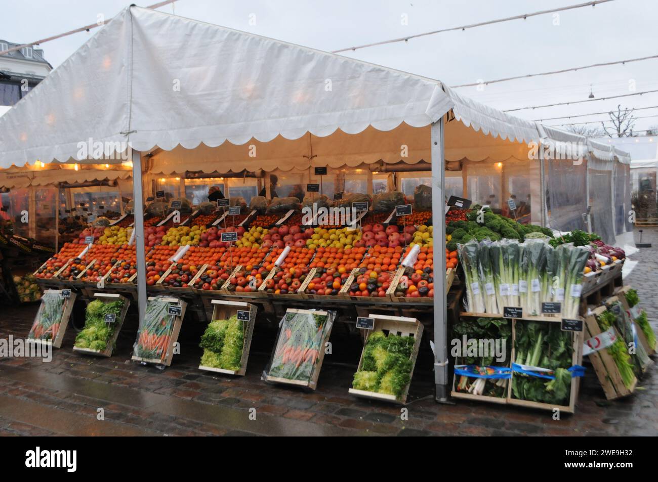 Copenhagen, Denmark /24 January 2024/farmer market or Fruit & vegetable ...