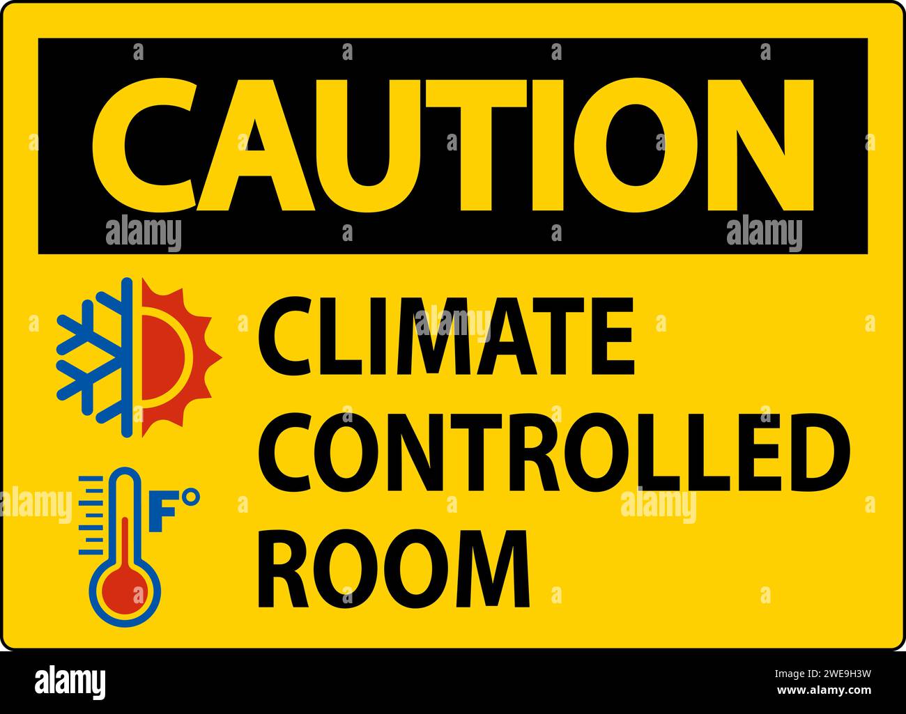 Door Caution Sign, Keep Doors Closed, Climate Controlled Room Stock ...