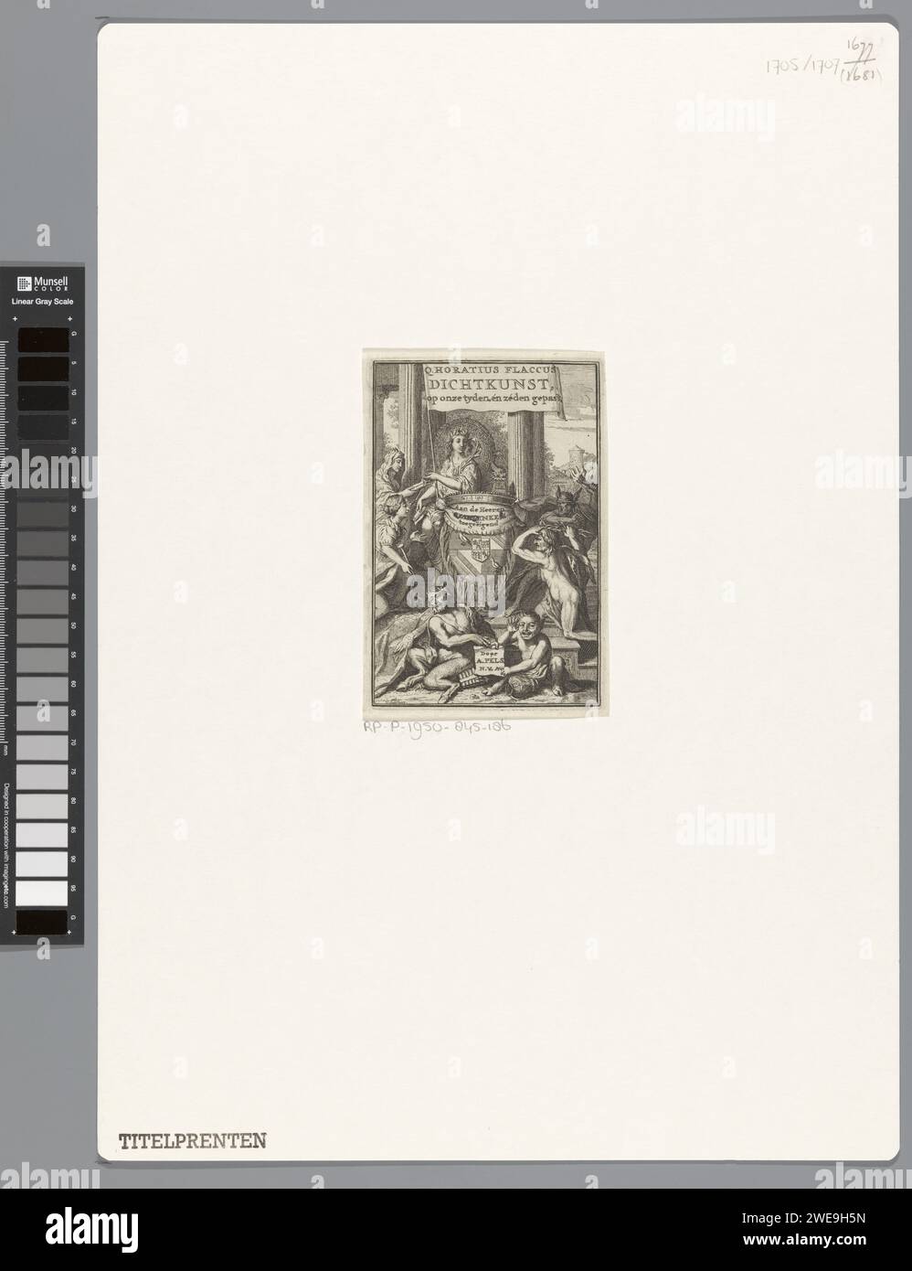 Allegorical representation with poetry, ignorance, envy and Muzes ...