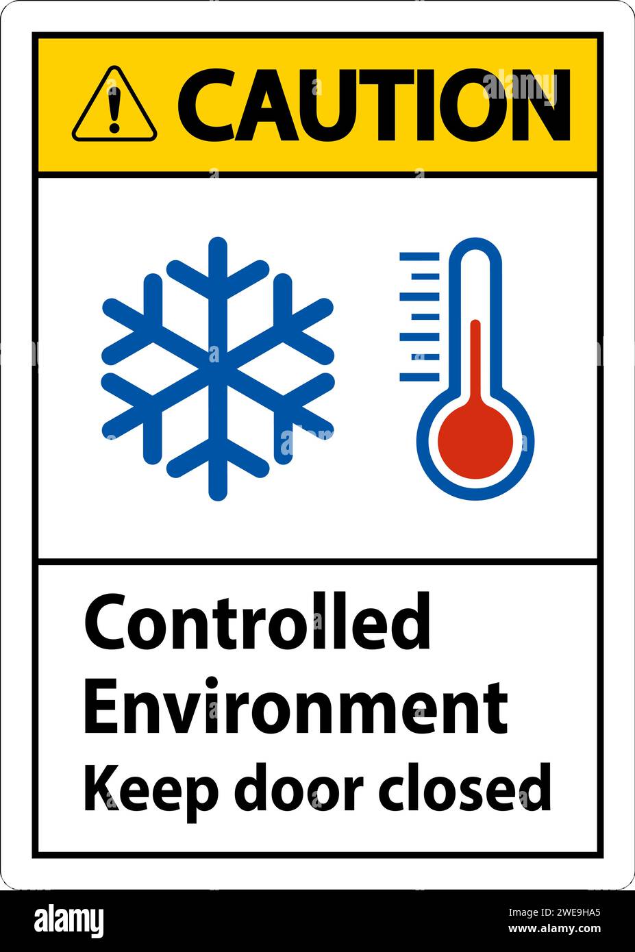 Caution Sign, Controlled Environment Keep Door Closed Stock Vector ...