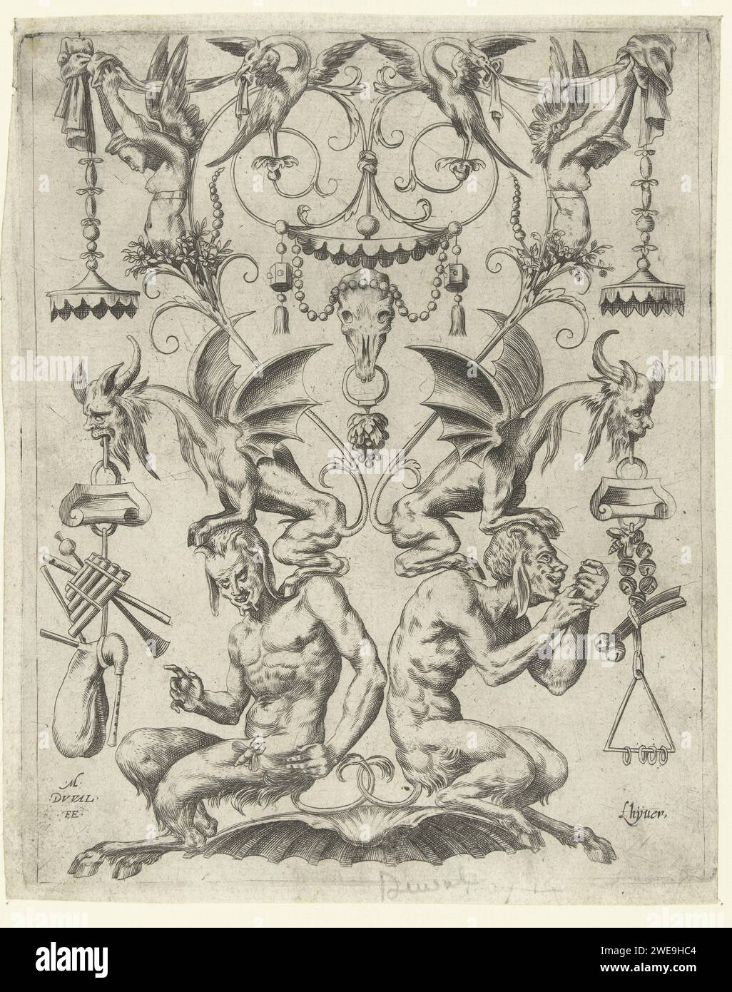 Winter, Marc Duval, after René Boyvin, 1540 - 1581 print In the middle ...
