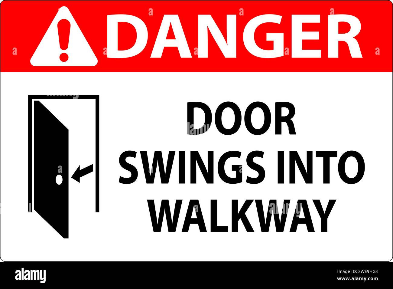 Danger Sign, Door Swings Into Walkway Stock Vector Image & Art - Alamy
