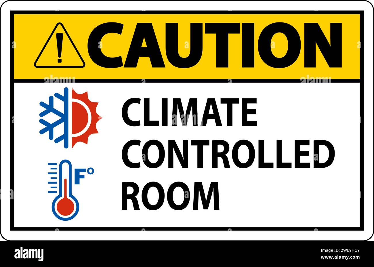 Door Caution Sign, Keep Doors Closed, Climate Controlled Room Stock ...
