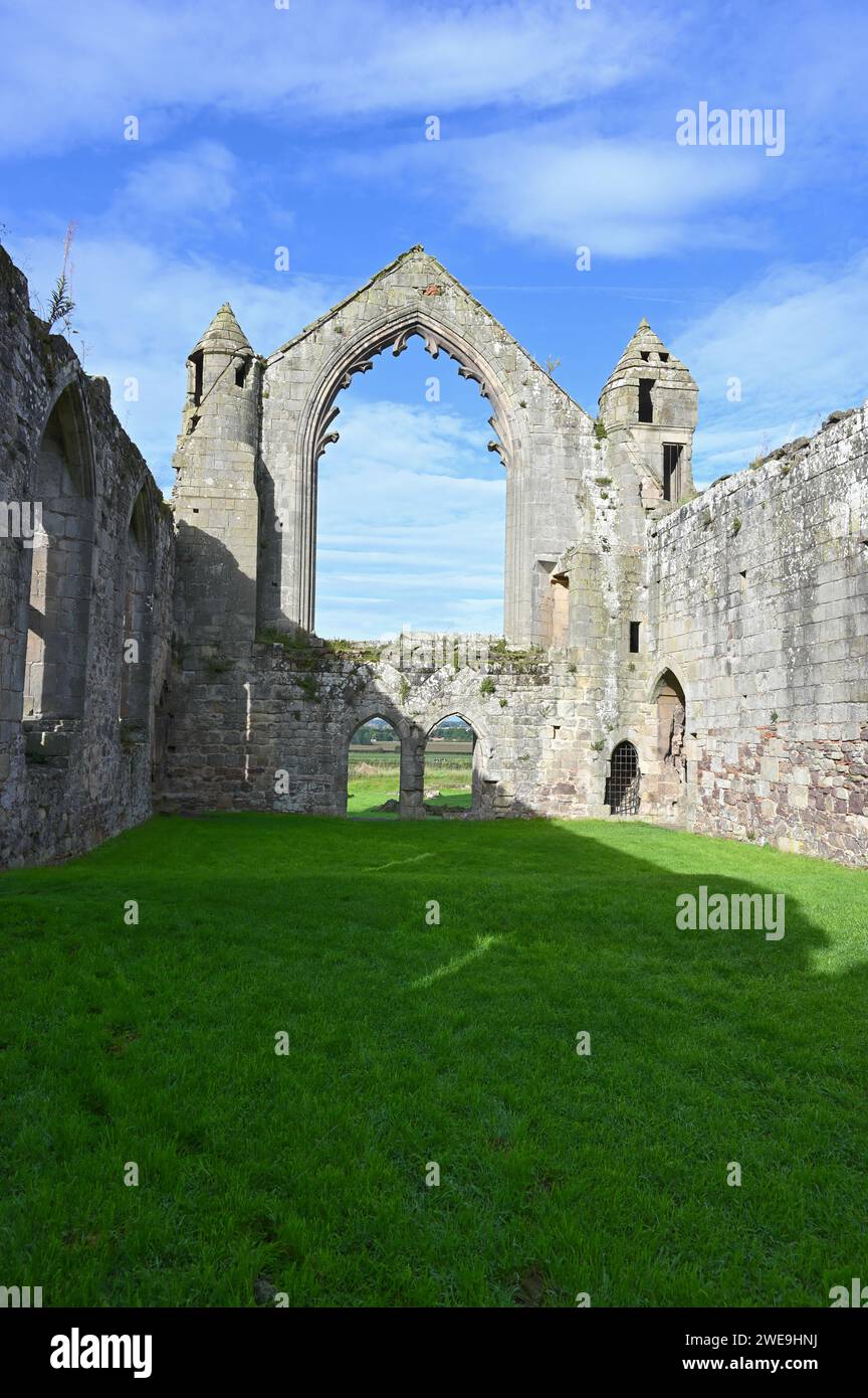 Ruins of medieval Augustinian monastery, Haughmond Abbey in Shrewsbury ...