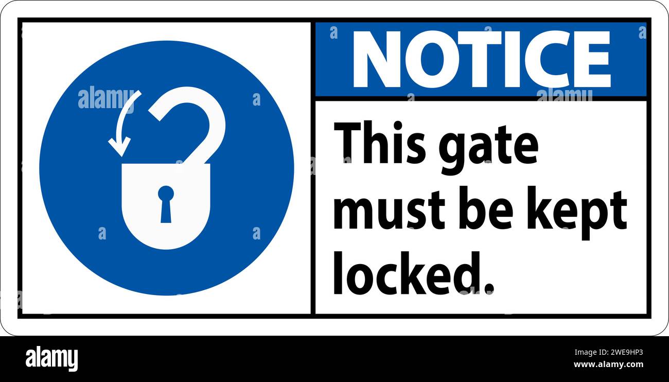 Close gate notice Stock Vector Images - Alamy