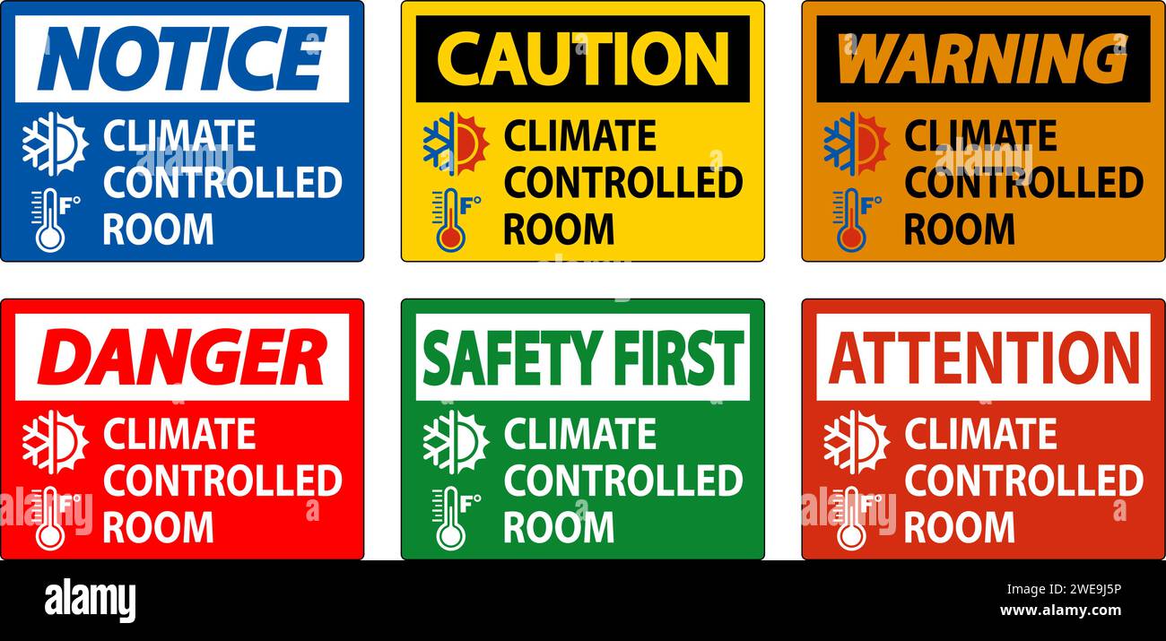 Door Safety Sign, Keep Doors Closed, Climate Controlled Room Stock ...