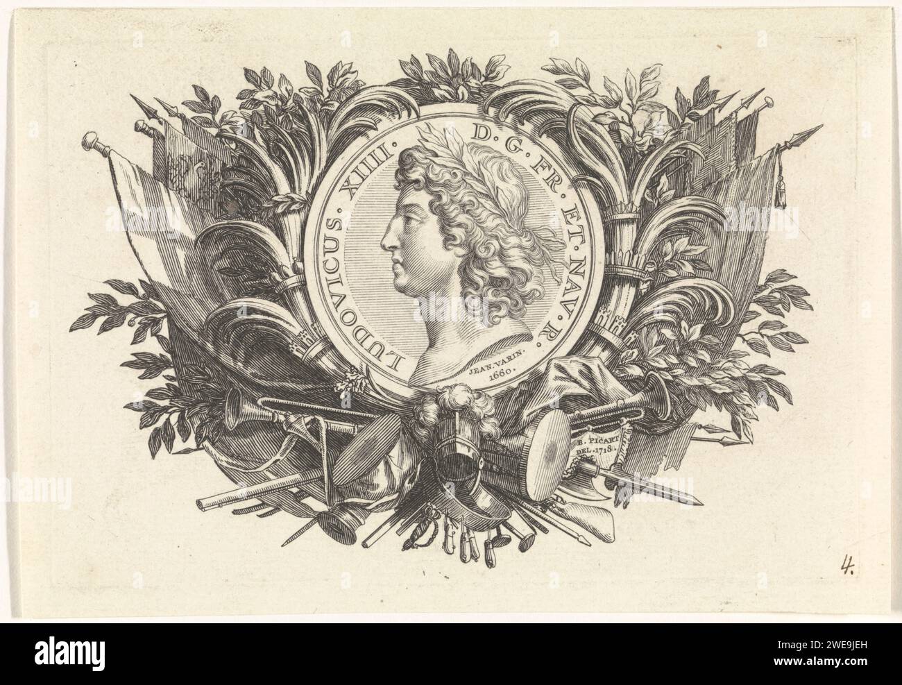 Vignette with the portrait of Louis XIII, Bernard Picart (workshop or ...