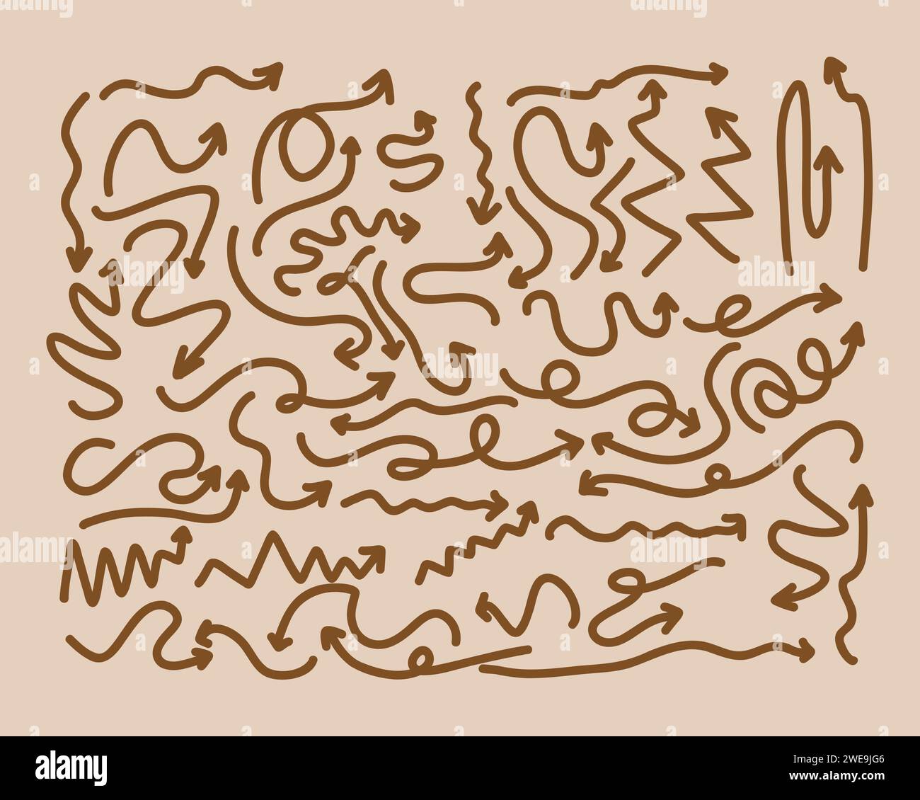 Hand drawn decorative retro vintage arrows vector set illustration ...