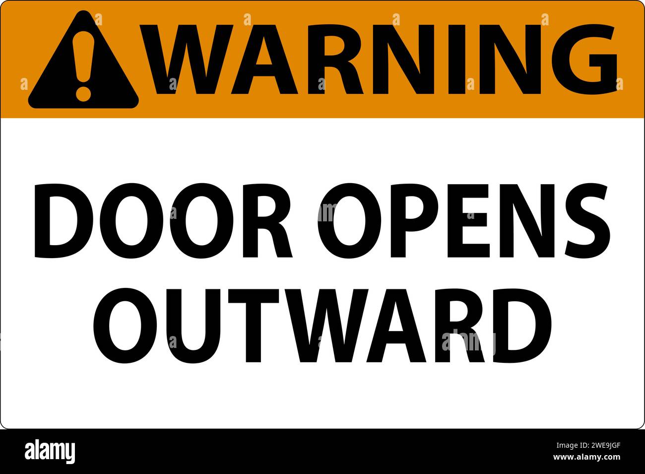 Warning Sign Door Opens Outward Stock Vector Image & Art - Alamy