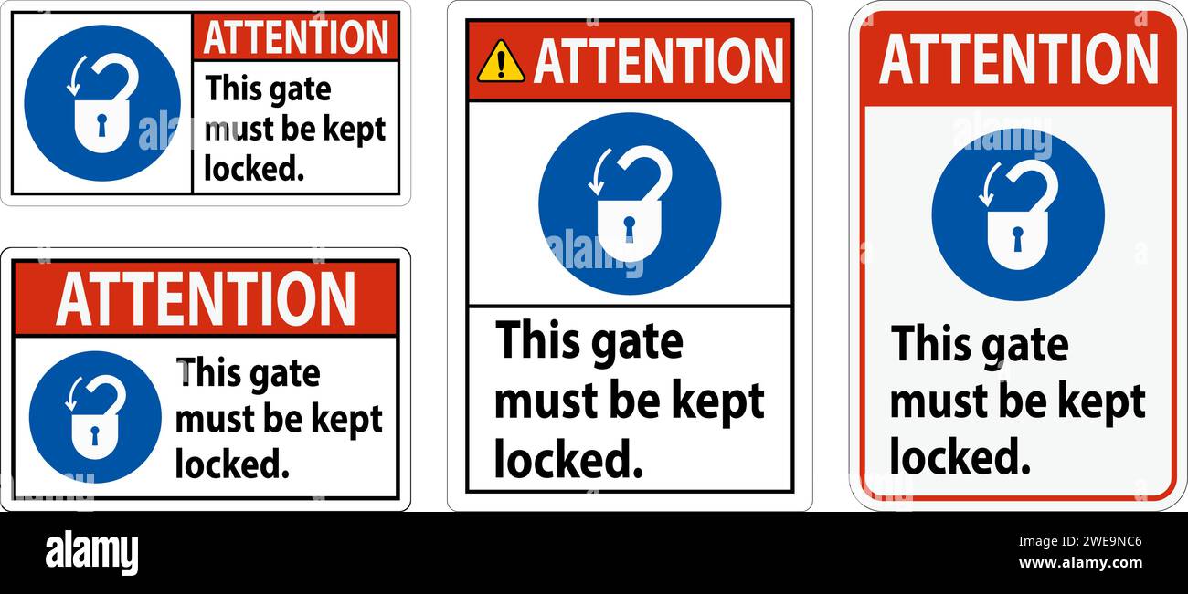 Keep gate locked Stock Vector Images - Alamy