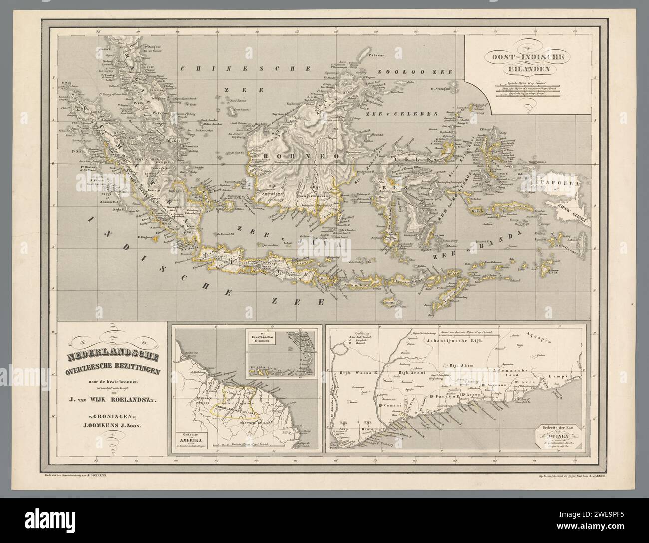 Map of Indonesia, with the use of the coast of South America, the ...