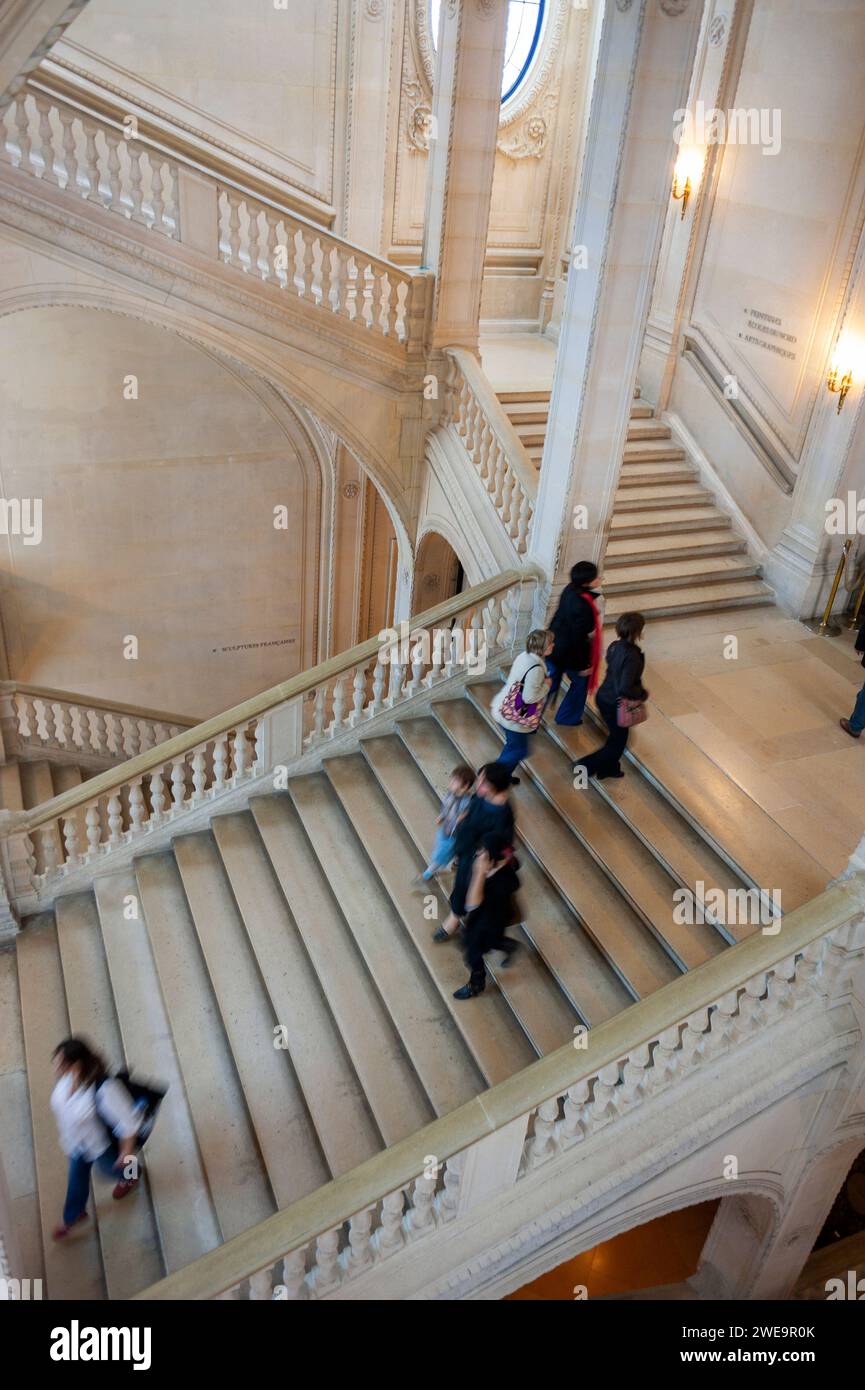 Louvre museum staircase hi-res stock photography and images - Alamy
