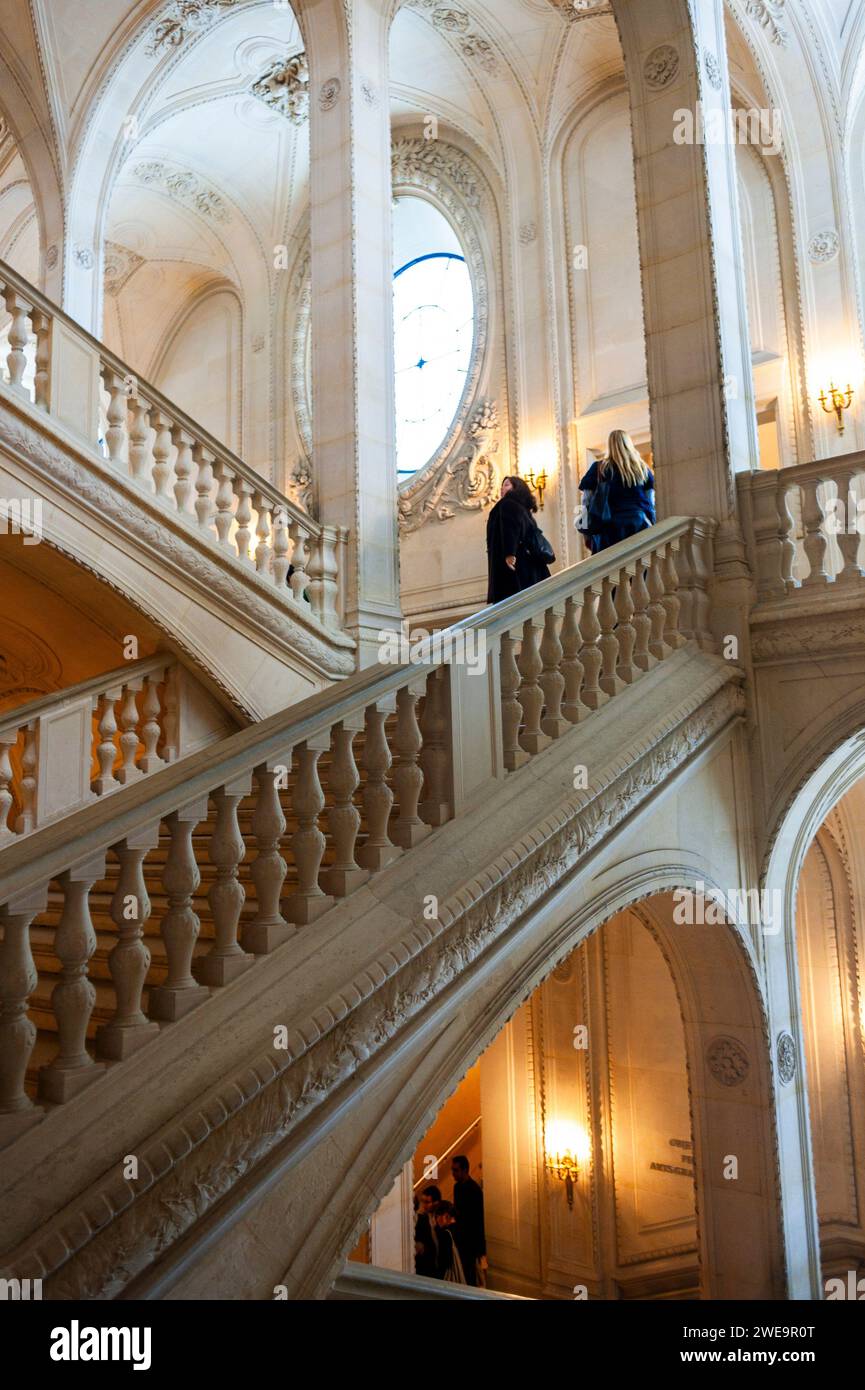 Paris, France, Group People, Tourists, Visiting, inside, Marble ...