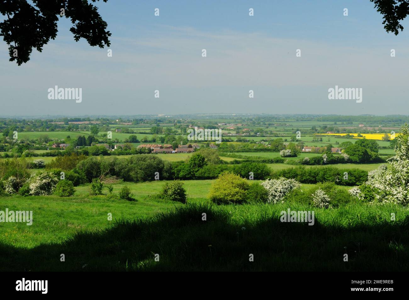 The rural landscape below the Broad Town escarpment in North Wiltshire ...