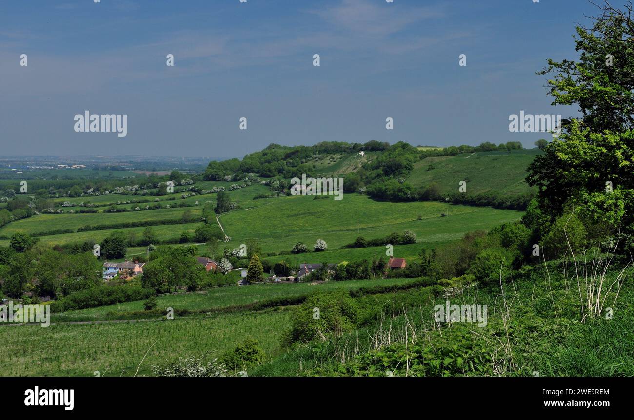 The rural landscape below the Broad Town escarpment in North Wiltshire ...