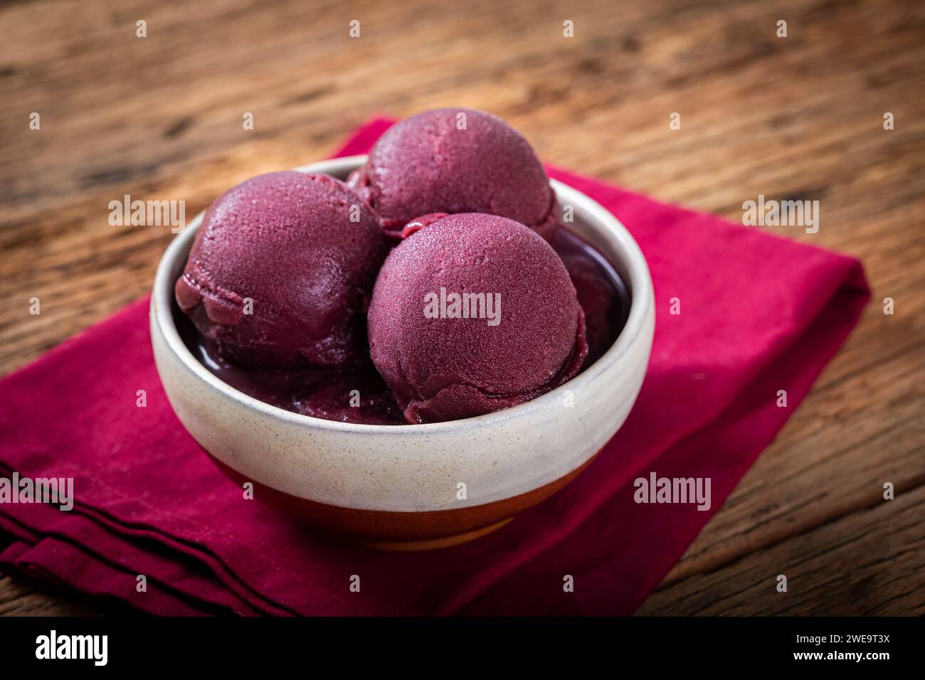 Frozen acai in the bowl. Brazilian acai Stock Photo - Alamy