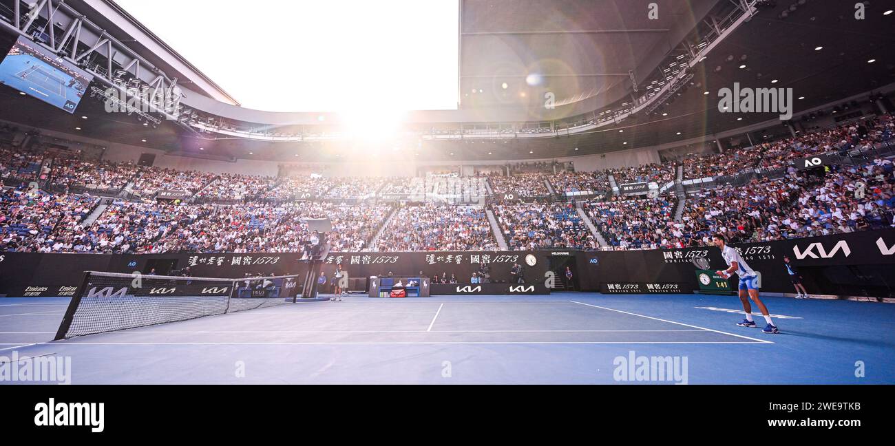 General atmosphere illustration view of the Rod Laver Arena center ...