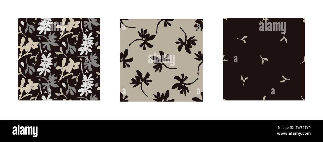 Masculine vector floral pattern with organic botanical shapes. Modern ...